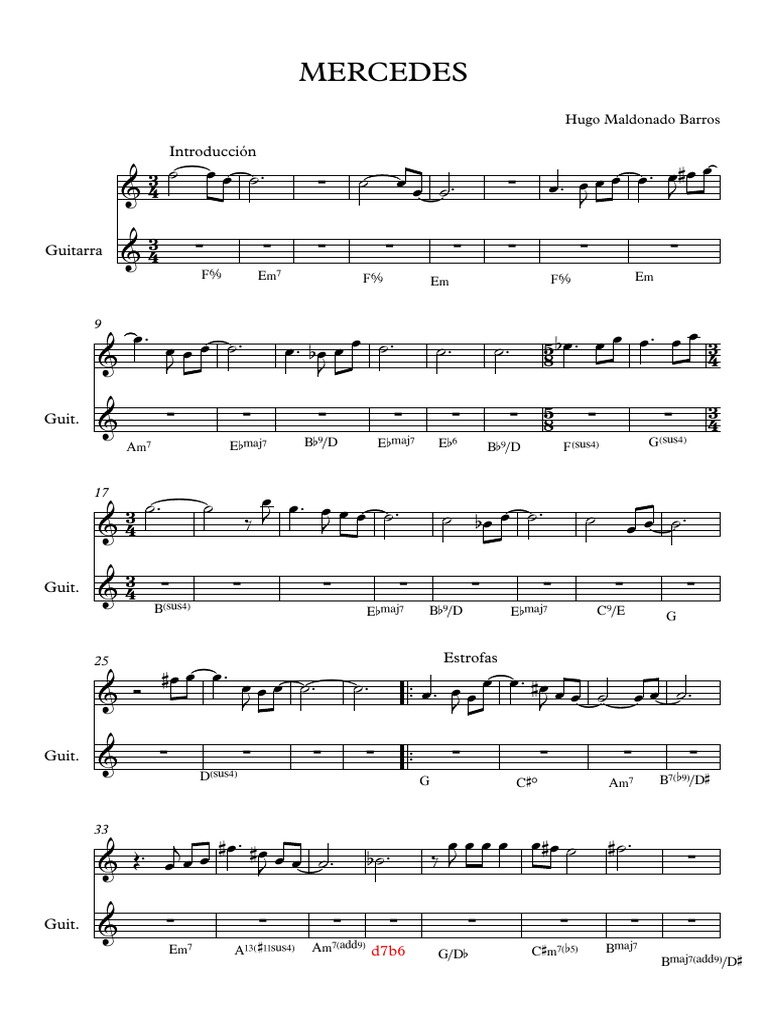 MERCEDES - Partitura Completa | PDF