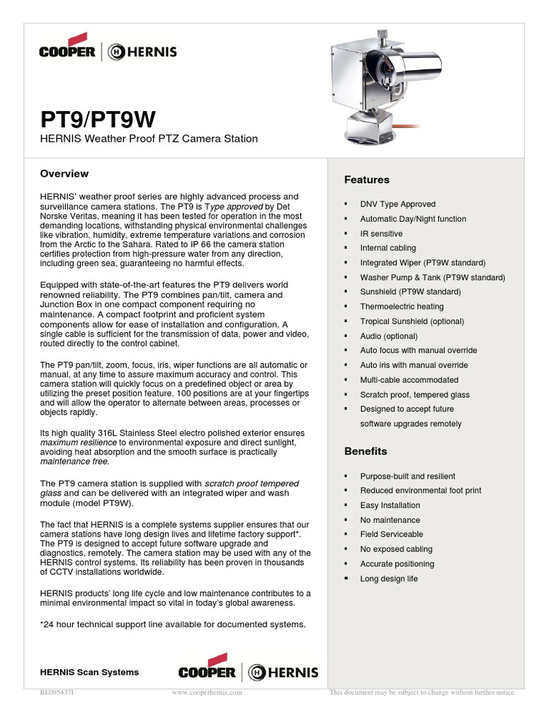 HERNIS PT9 Weatherproof Camera Overview | PDF | Camera | Reliability ...