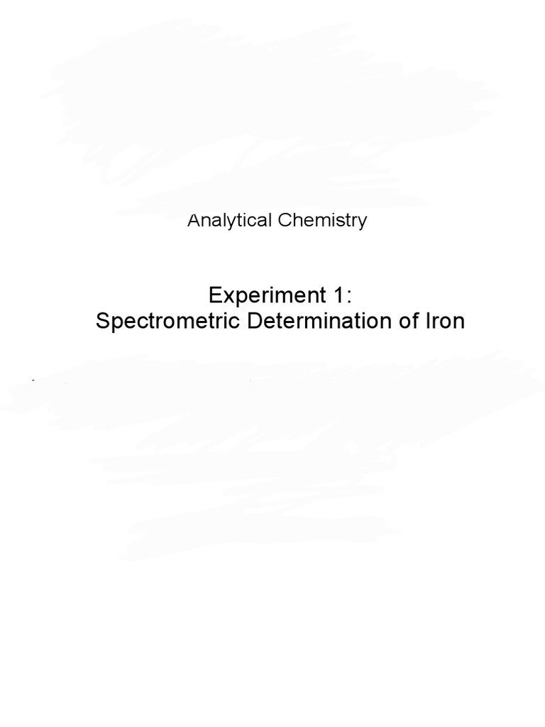 Spectrophotometric Determination of Iron | PDF | Spectrophotometry ...