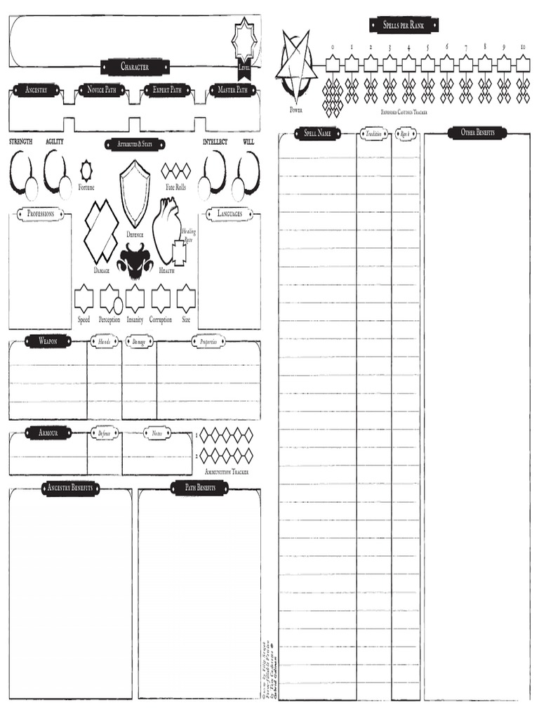 SotDL - Character Sheet | PDF | Role Playing Games