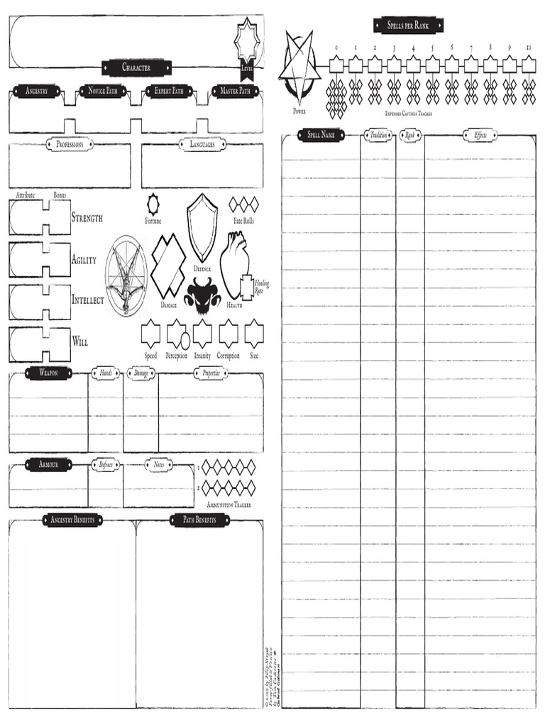 SotDL - Character Sheet by StojakFolio | PDF | Role Playing Games