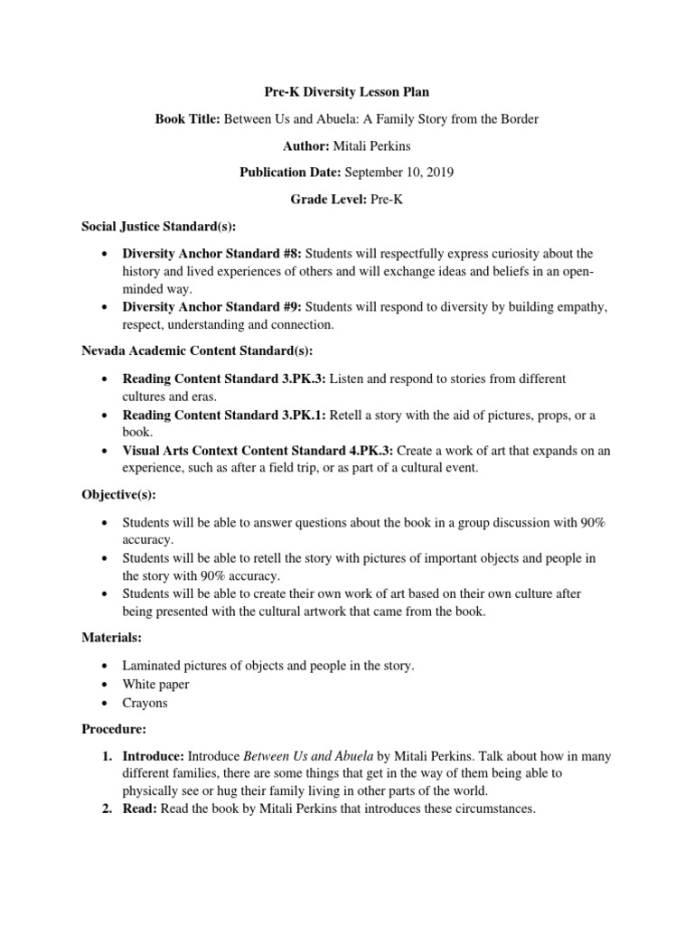 Diversity Lesson Plan | PDF | Lesson Plan | Experience