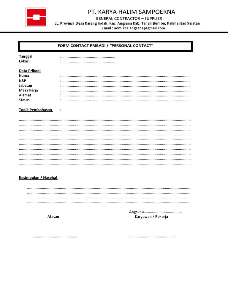 Personal Kontak | PDF