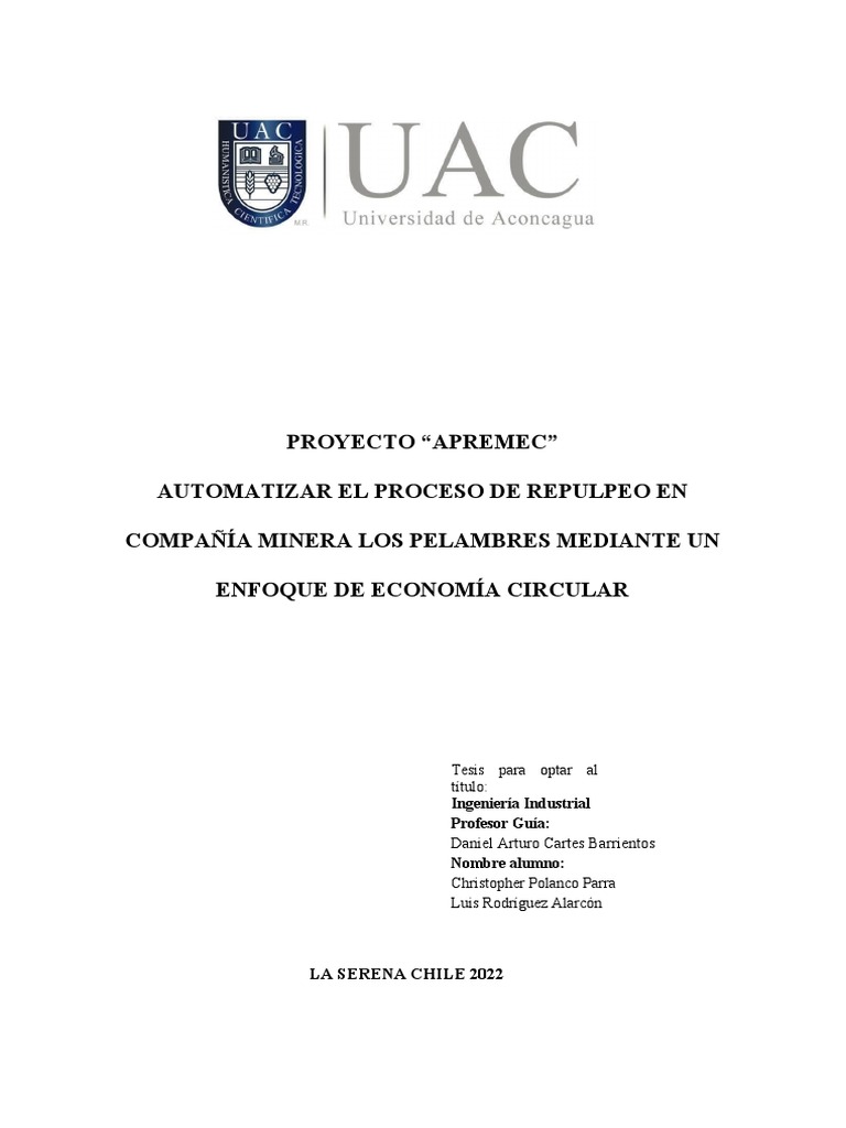 Proyecto de Titulo Ok | PDF | Minería | Naturaleza