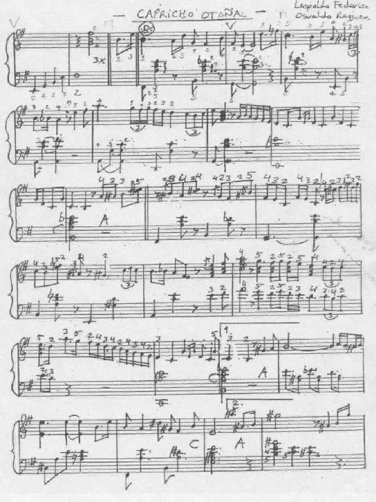 Capricho Otoñal (Bandoneón) (Manuscrito) | PDF