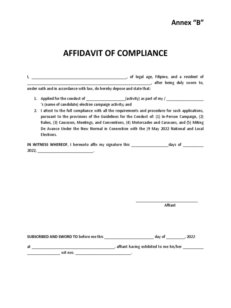 Affidavit of Compliance | PDF