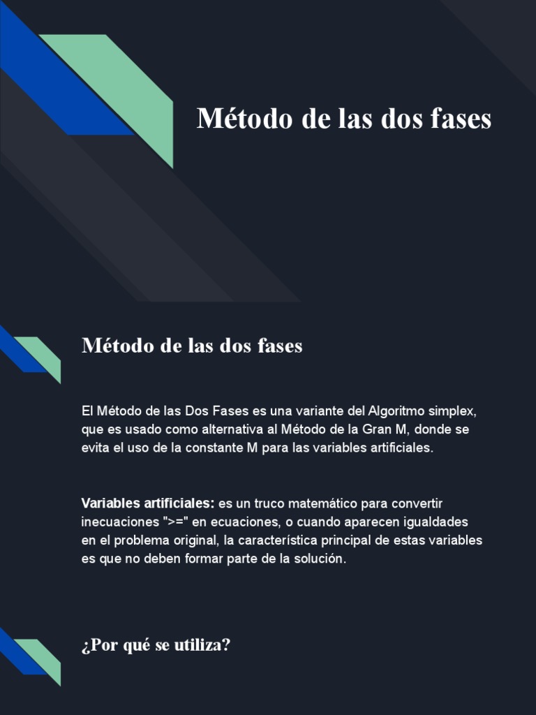 Metodo de Las Dos Fases | PDF | Análisis numérico | Optimización Matemática