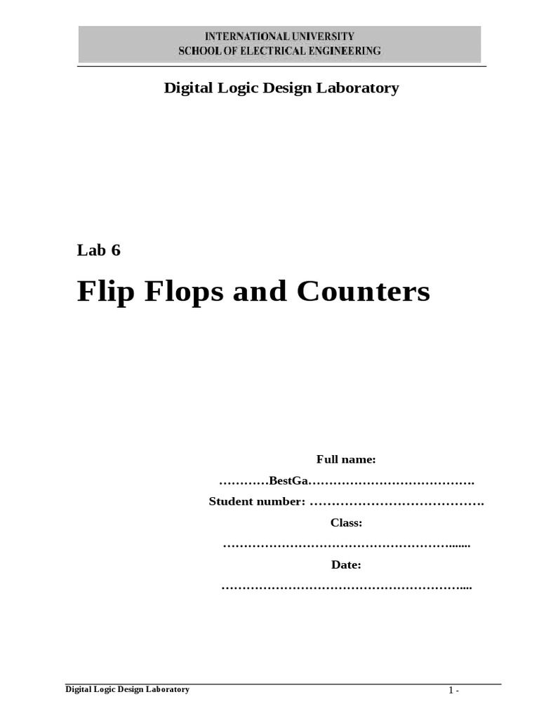 Flip Flops and Counters: Digital Logic Design Laboratory | PDF | Computer Science | Information ...