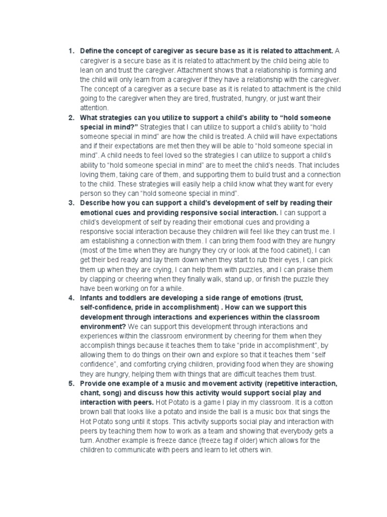 Caregiver's Role in Child Attachment | PDF | Attachment Theory | Feeling