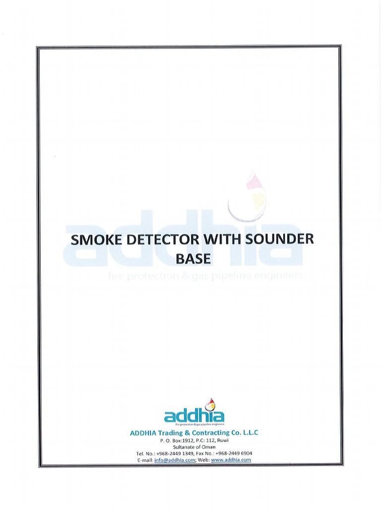 Smoke Detector With Sounder Base | PDF