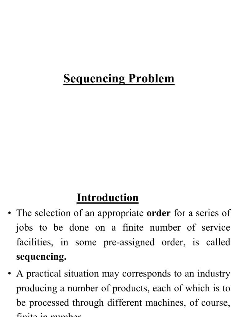 Sequencing Problem | PDF | Applied Mathematics | Teaching Mathematics