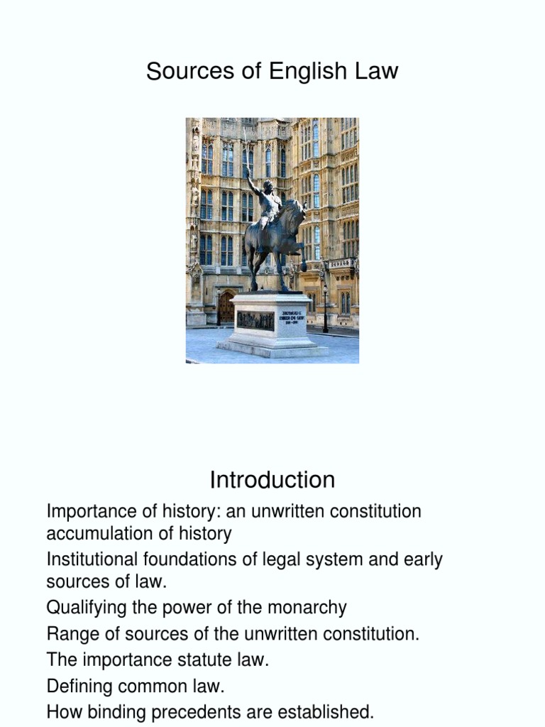 Sources English Law | PDF | Common Law | Equity (Law)