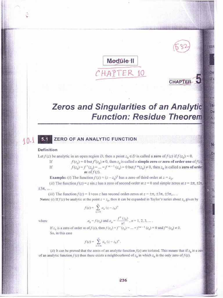 Zeros and Singularities An Analytic Function Residue Theorem | PDF | Function (Mathematics ...