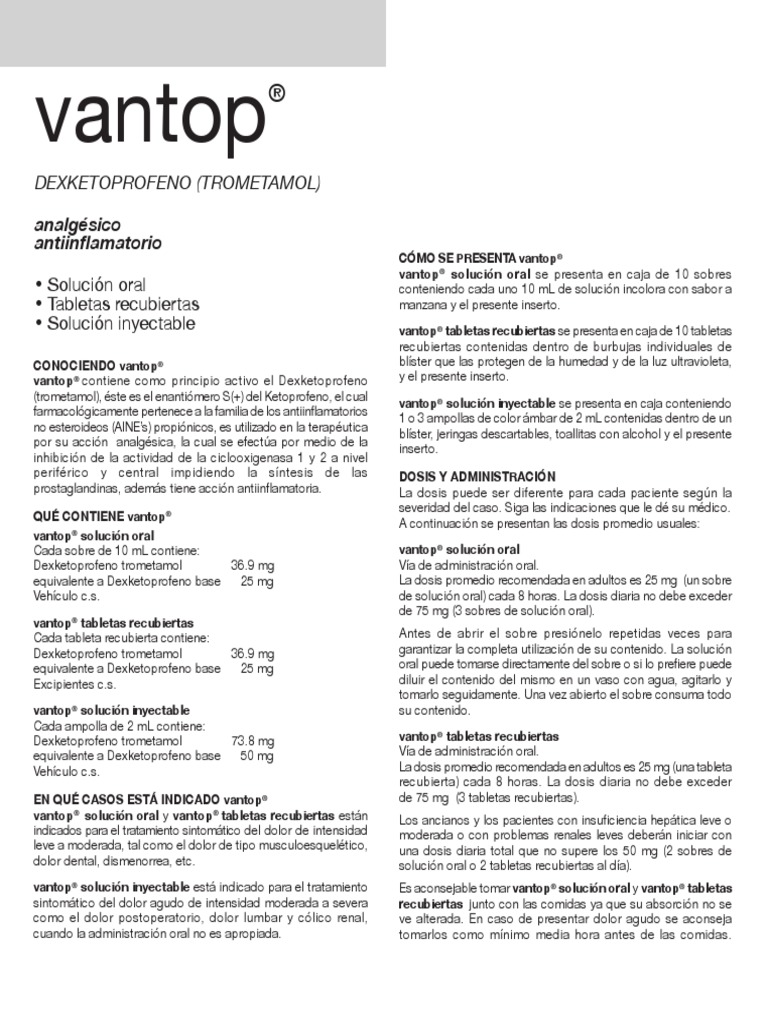 Vantop | PDF | Droga anti-inflamatoria libre de esteroides ...