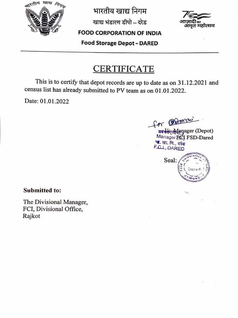 DRD PV Certificate | PDF