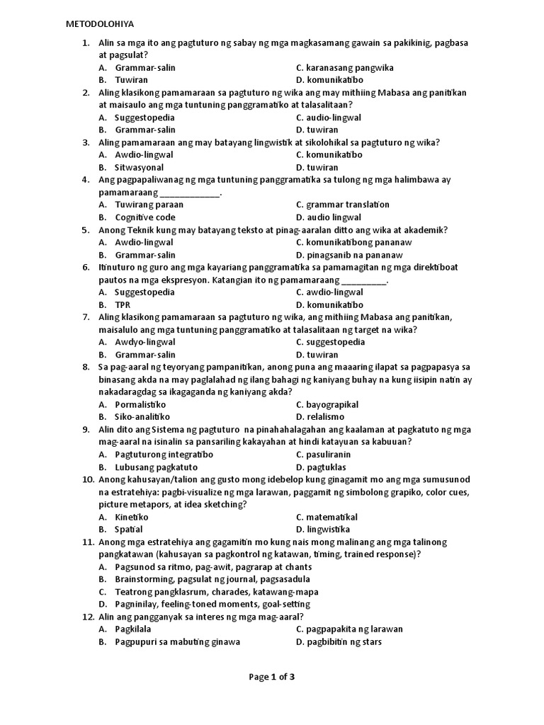 Filipino Metodolohiya | PDF