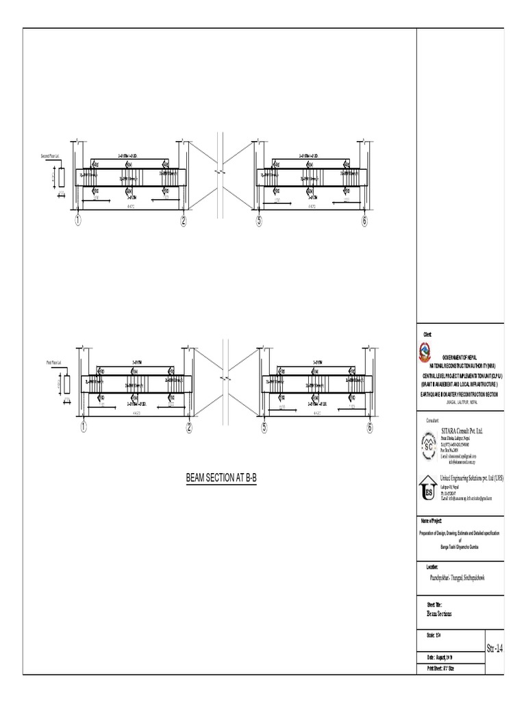 Beam Section at B-B: Second Floor LVL | PDF