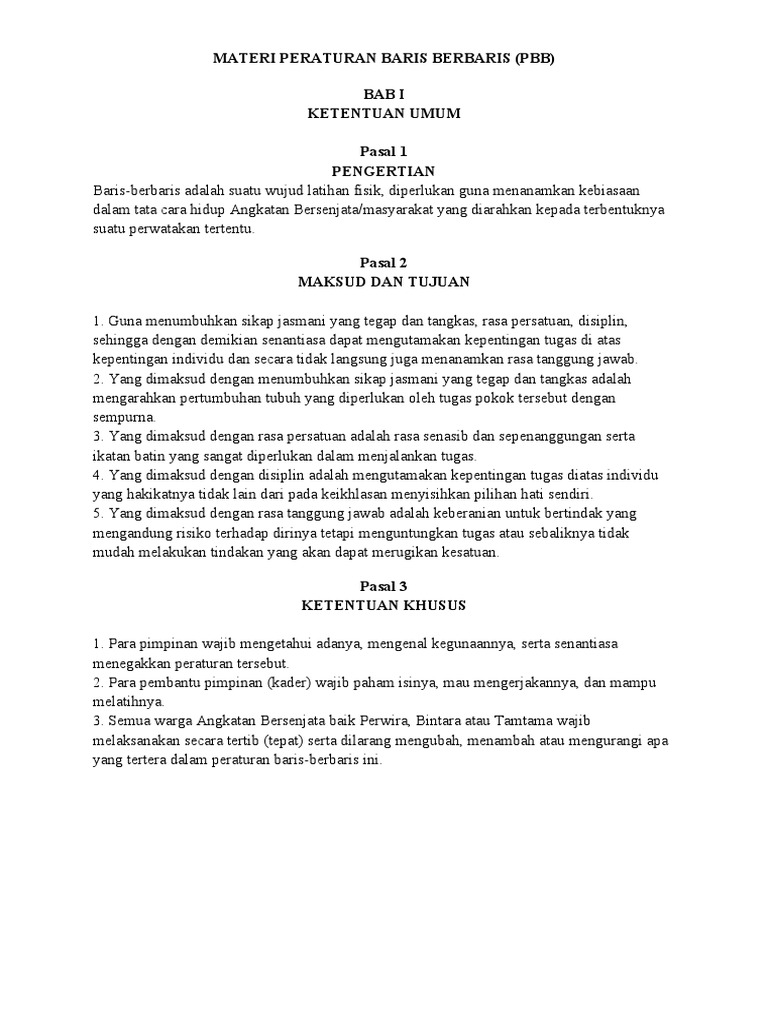 Materi Peraturan Baris Berbaris | PDF