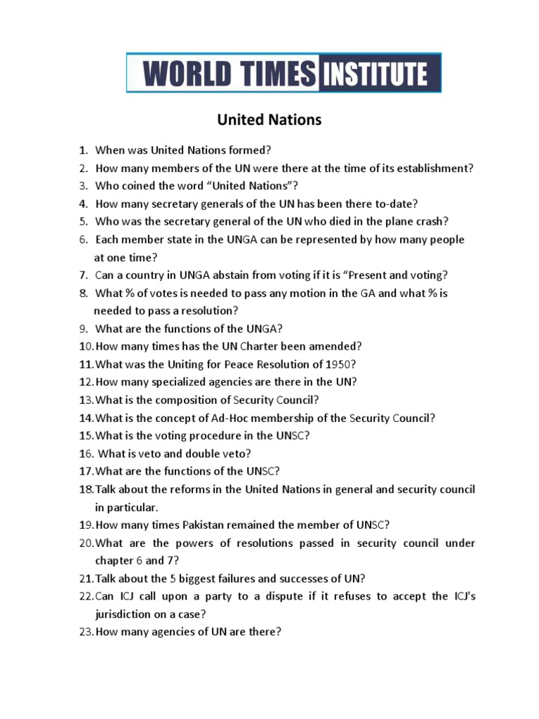 United Nations Pdf