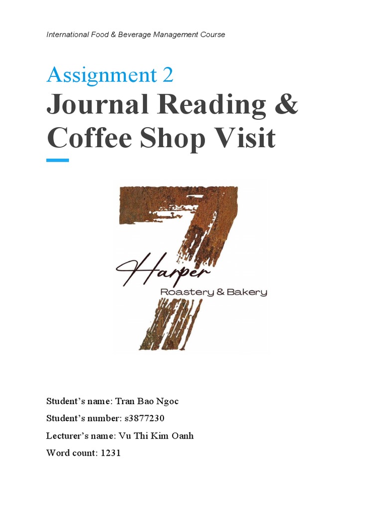 Assignment 2: Journal Reading & Coffee Shop Visit | PDF | Coffee | Chair