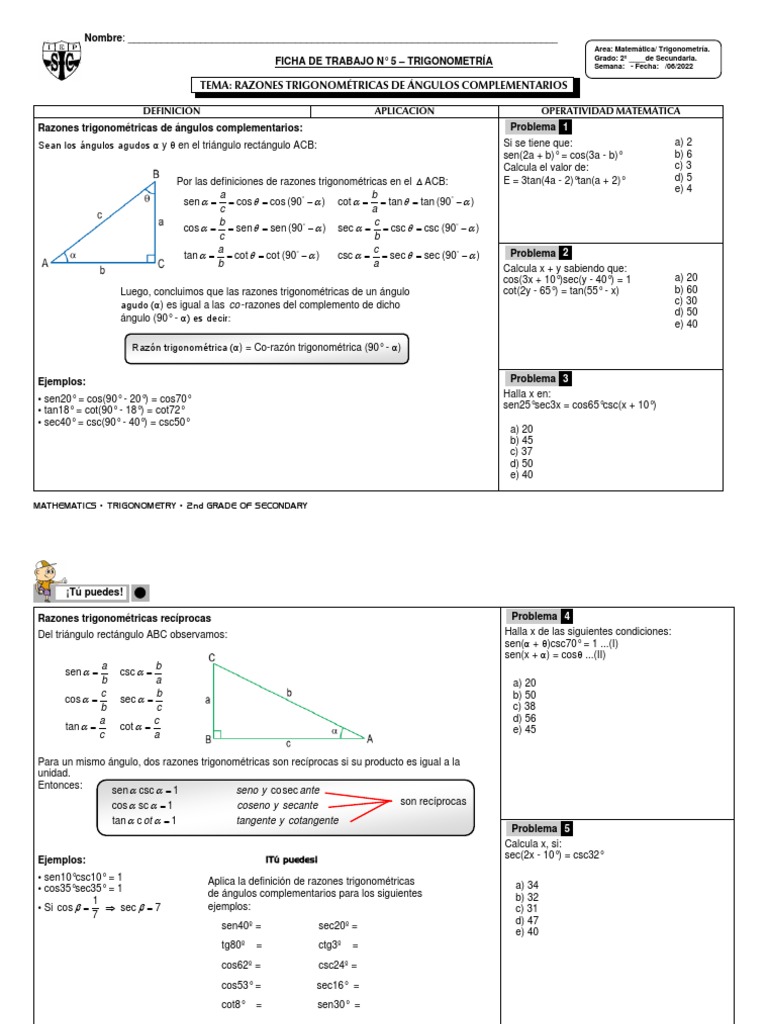 2°-F5 Trigonometría-Ii | PDF | Trigonometría | Funciones trigonométricas