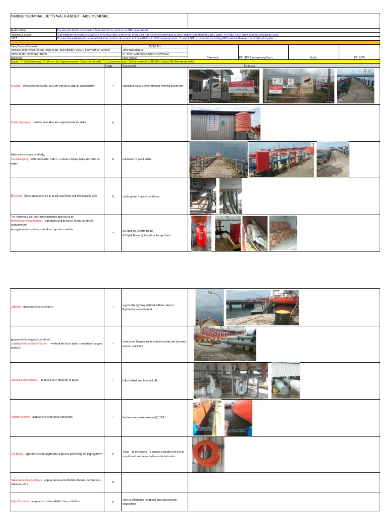 Jetty Inspection Report: Garongkong Barru | PDF | Safety