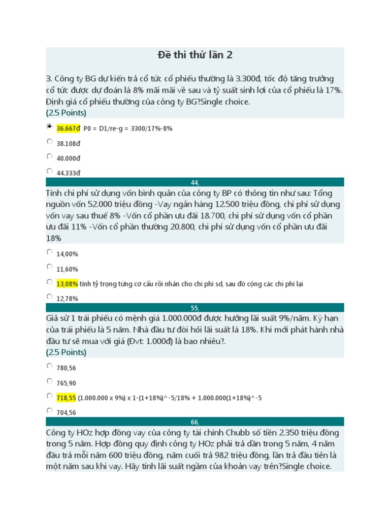 TCDN Thi Thu 2 | PDF