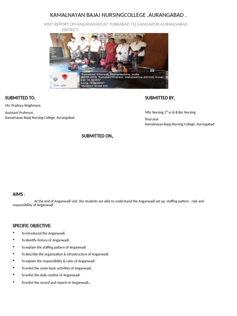 Anganwadi Report | PDF | Family | Human Development