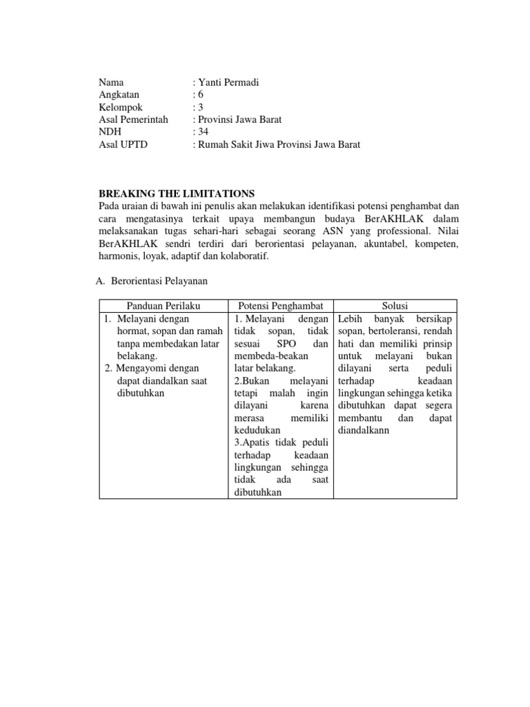 Tugas 2 Breaking The Limitations - Yanti Permadi - Jabar6.3 - NDH34 | PDF