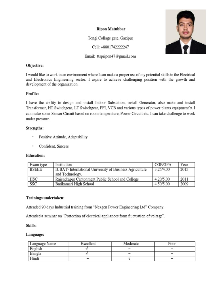 Ripon CV Akij Group | PDF | Electric Power | Electromagnetism