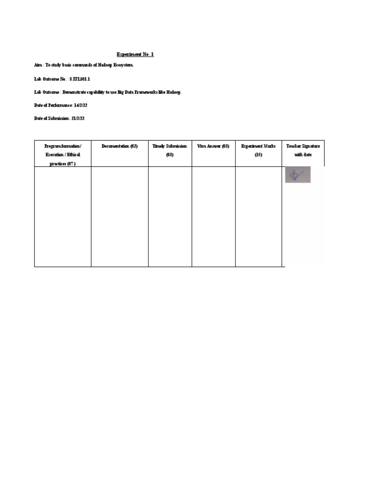 Experiment No 1 | PDF | Apache Hadoop | Computer File