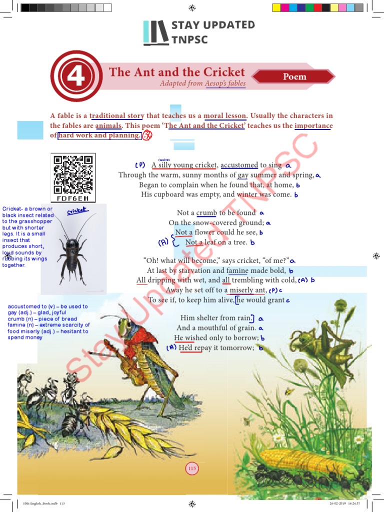 The Ant and the Cricket: A Fable | PDF | Aesop | Fable
