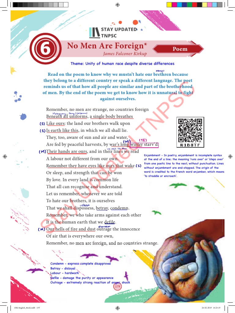 No Men Are Foreign by Stay Updated TNPSC | PDF | Noun | Linguistics