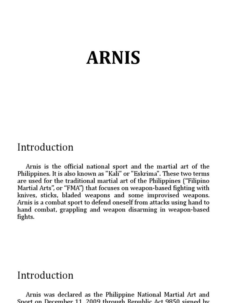 ARNIS | PDF | Foot | Hobbies