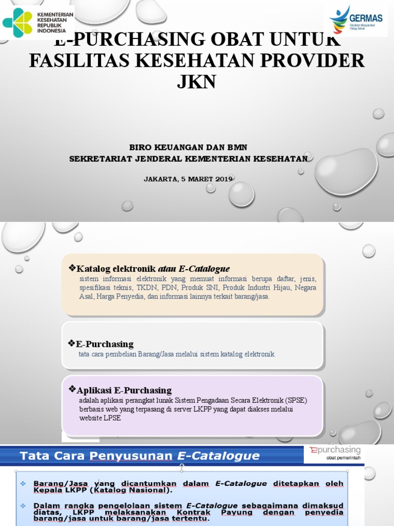 E-Purchasing Obat Untuk Fasilitas Kesehatan Provider JKN | PDF