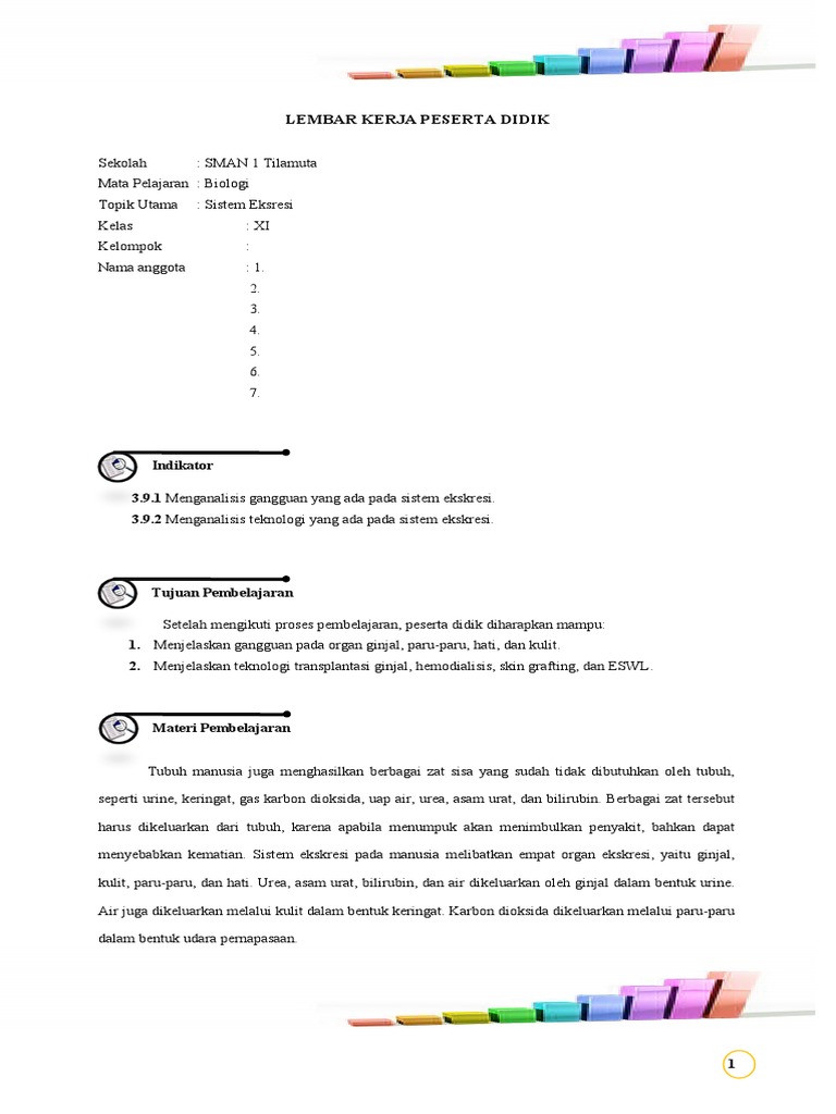 Lembar Kerja Peserta Didik | PDF