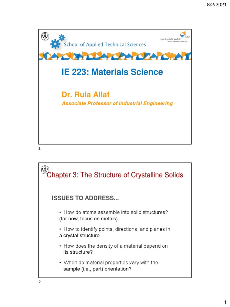 CH 03 | PDF | Crystal Structure | Crystallite