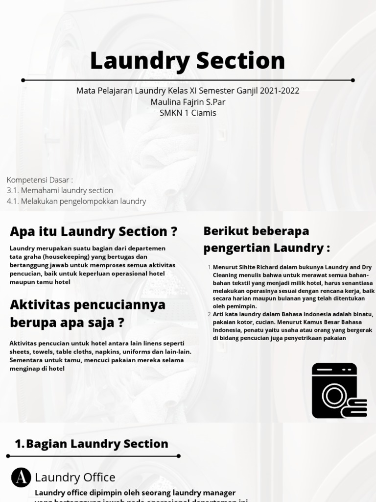 Pertemuan - 1 Laundry Section | PDF