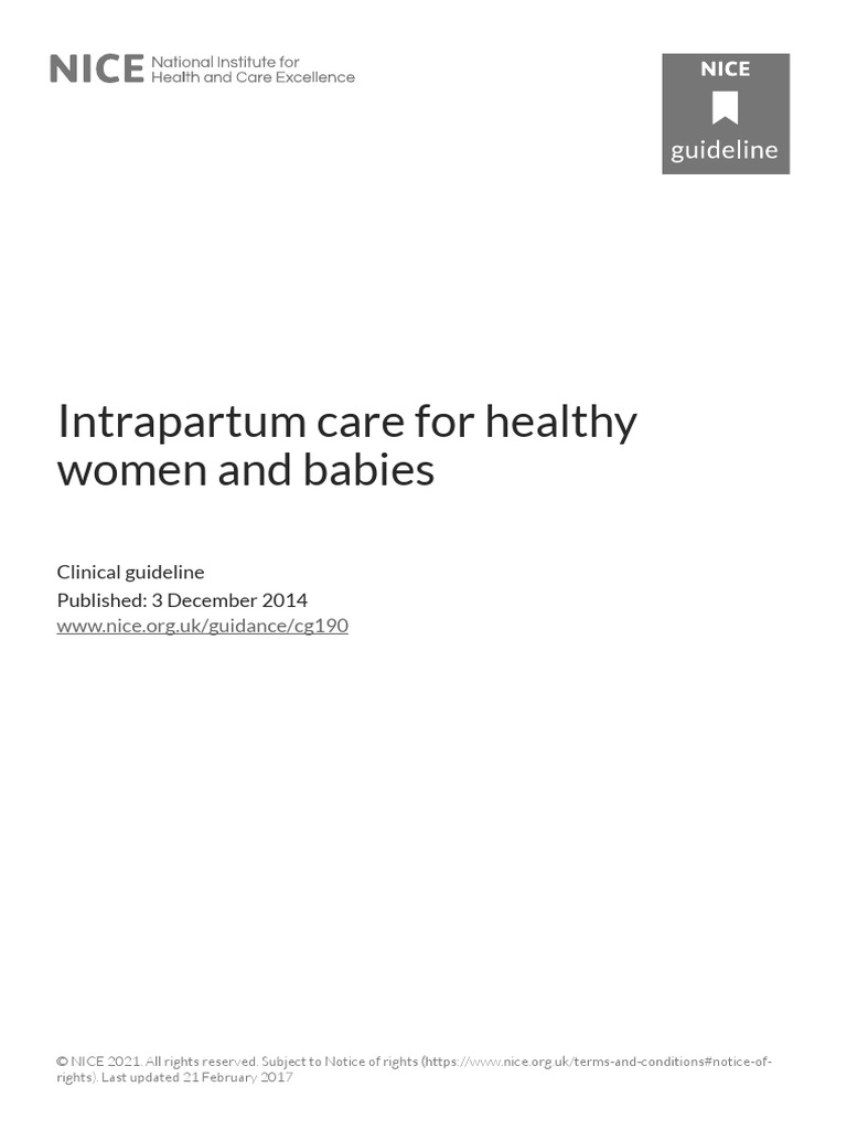 Intrapartum Care For Healthy Women and Babies PDF 35109866447557 | PDF ...