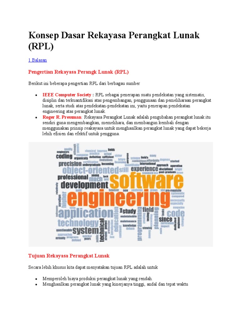 Konsep Dasar Rekayasa Perangkat Lunak | PDF