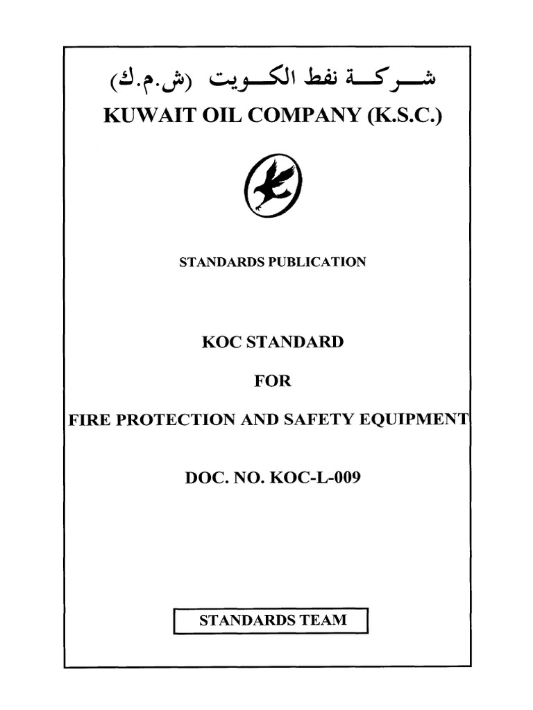 KOC-L-009 Rev. 2 KOC Standard For Fire Protection and Safety Equipment | PDF | Pipe (Fluid ...