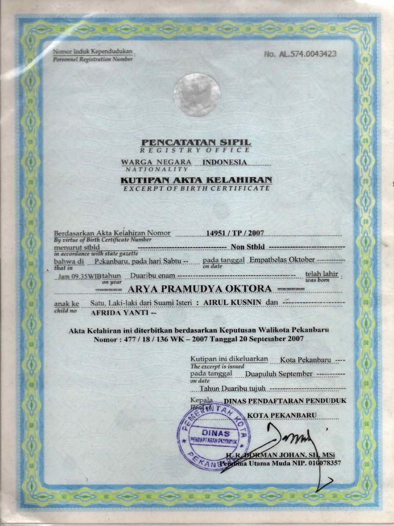 Akte Kelahiran New | PDF