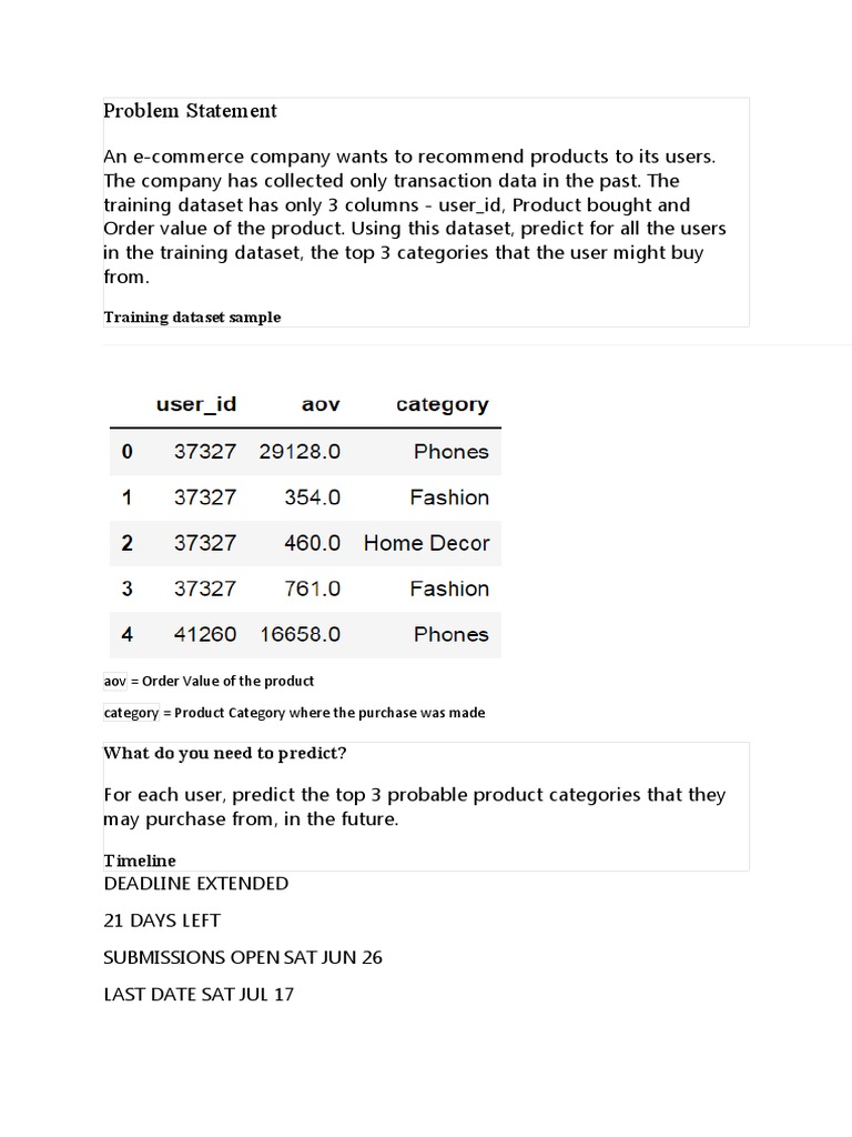 Hackathon Problem Statement | PDF | Accuracy And Precision ...