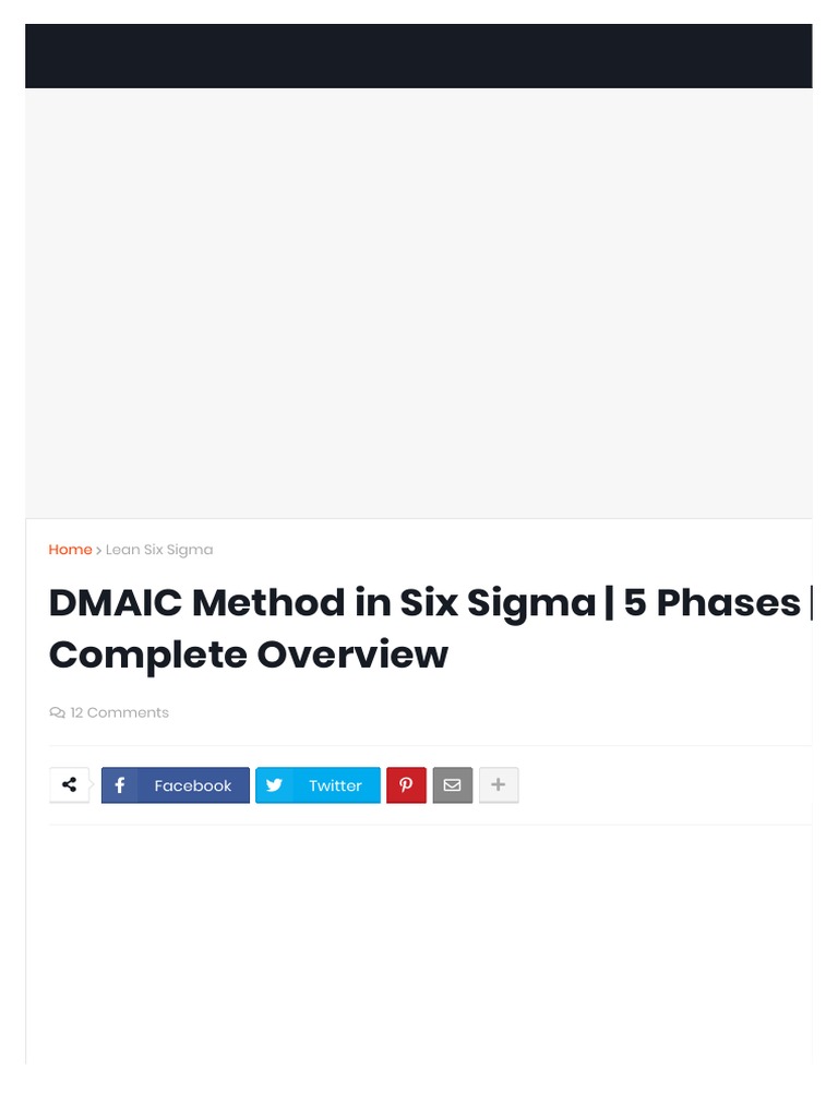 DMAIC Method in Six Sigma - 5 Phases Complete Overview | PDF | Six ...