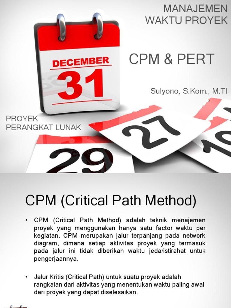 Manajemen Waktu Proyek: CPM & PERT | PDF