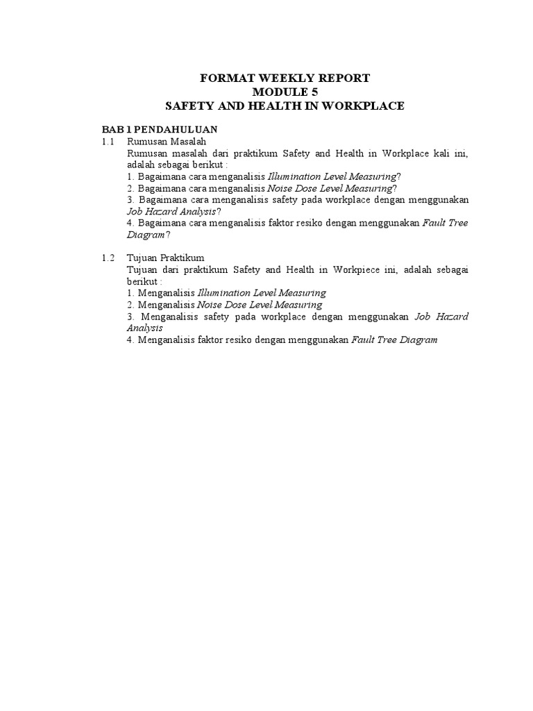 Format Weekly Report Modul 5 | PDF