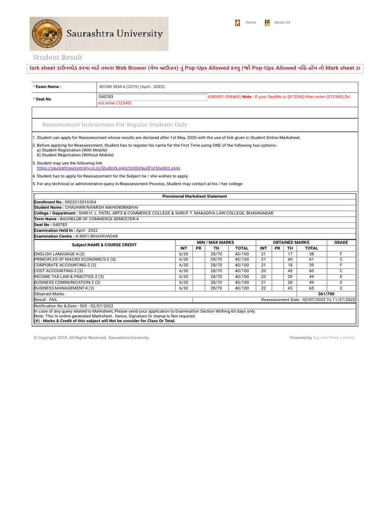 Welcome To Saurashtra University Naimish Sem 4 Bcom | PDF
