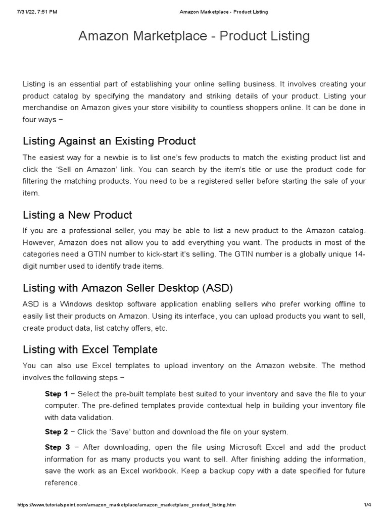 Amazon Product Listing Guide | PDF | Microsoft Excel | Computer File