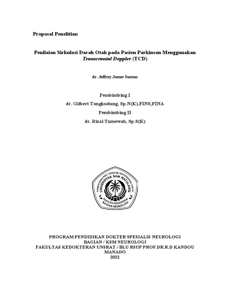 Revisi Proposal Parkinson Dan TCD JJS | PDF
