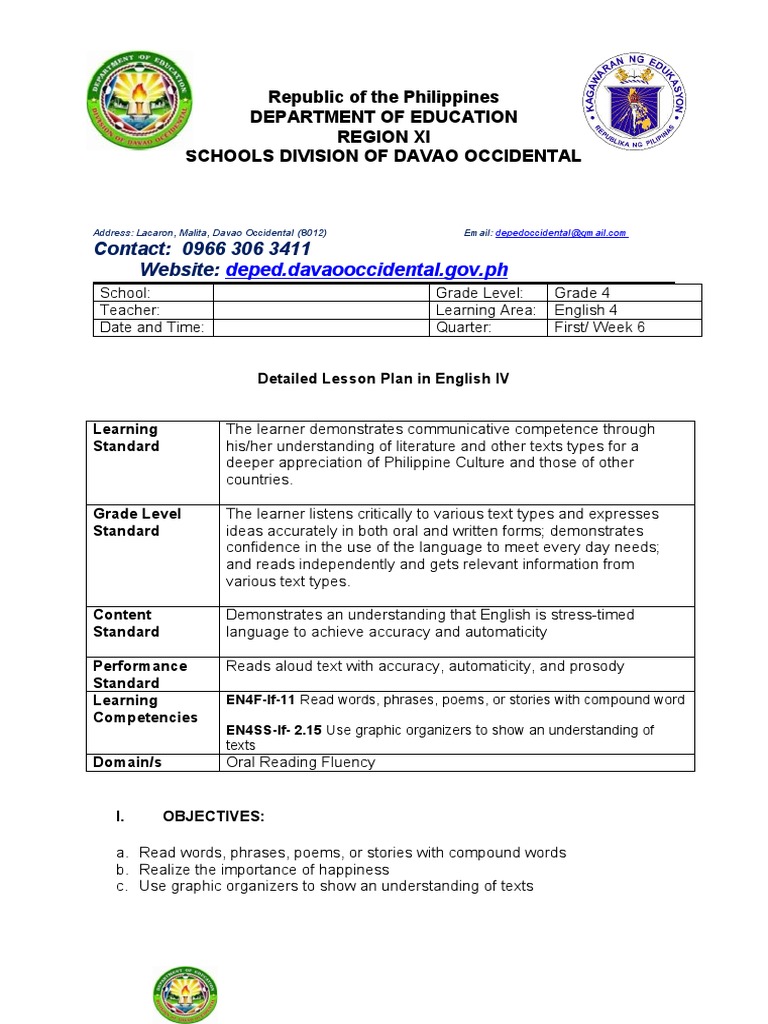 Sample DLP in English | PDF | Learning | English Language